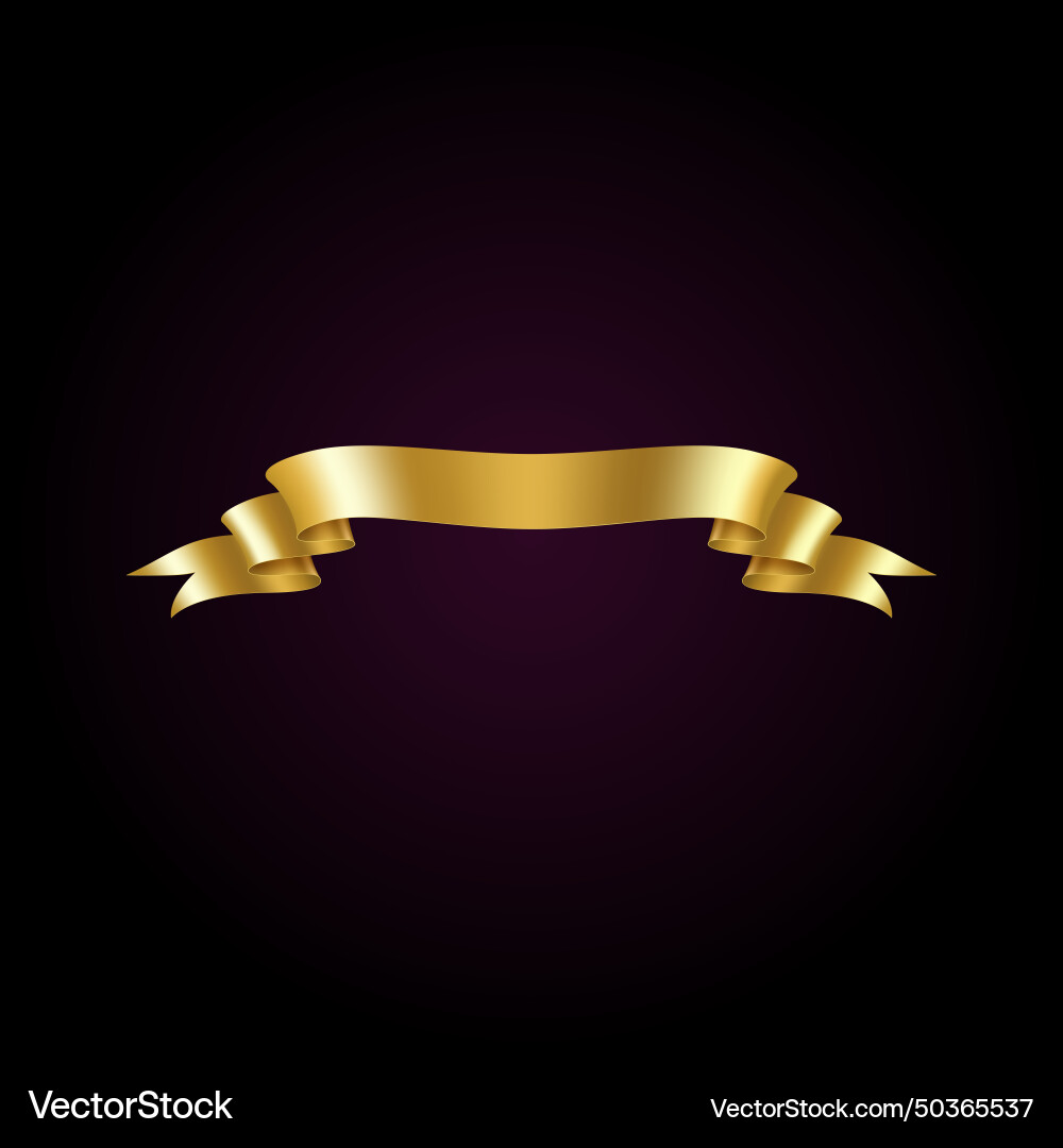 Shiny golden ribbon realistic design Royalty Free Vector