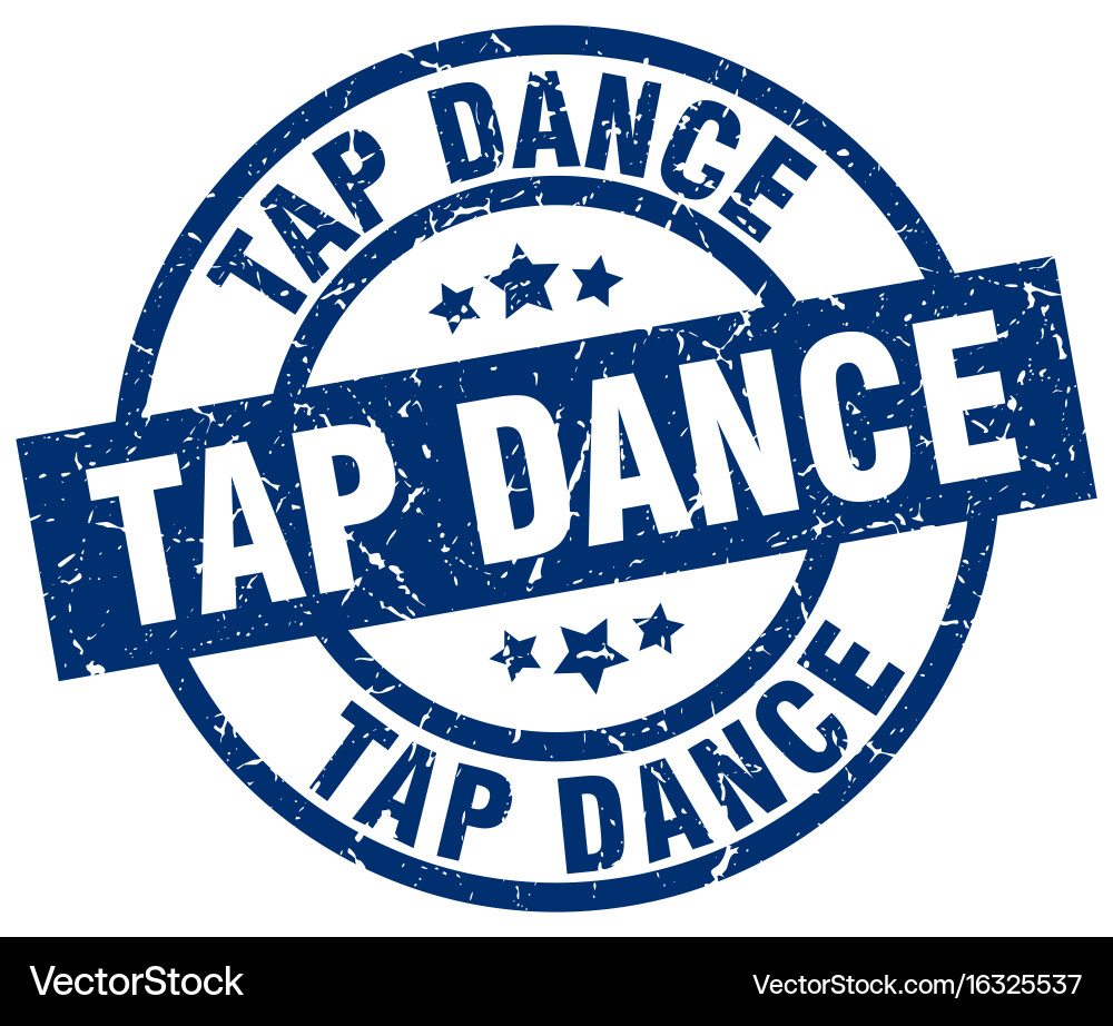 Tap dance blue round grunge stamp Royalty Free Vector Image