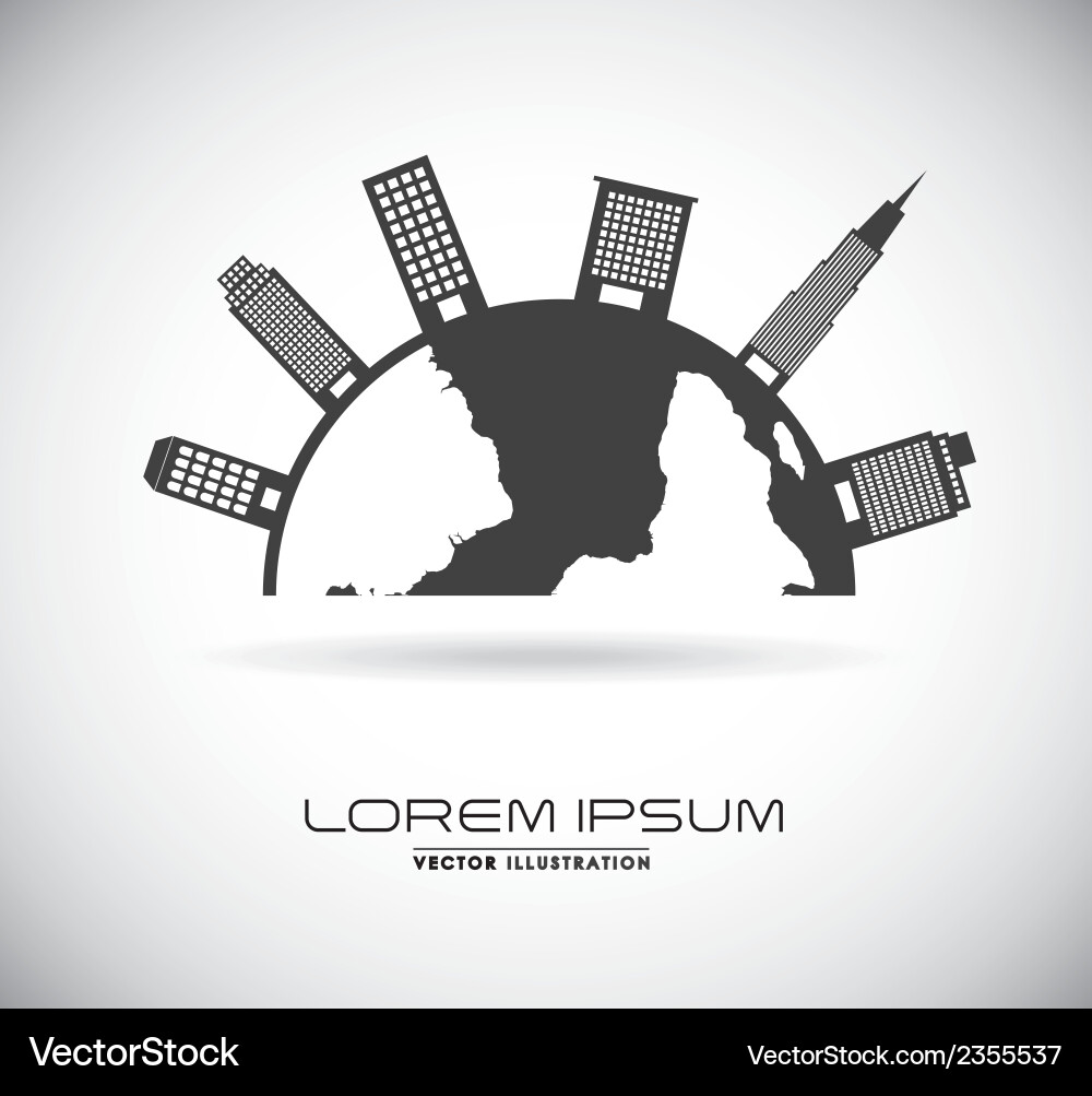 Urban design over gray background llustration Vector Image