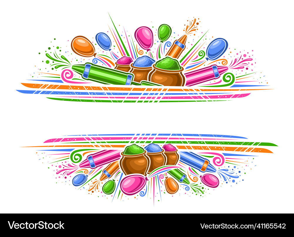 Border for holi festival Royalty Free Vector Image