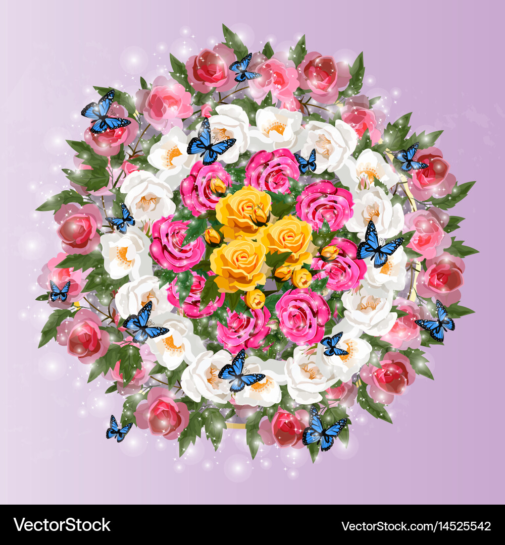 Bouquet of roses Royalty Free Vector Image - VectorStock