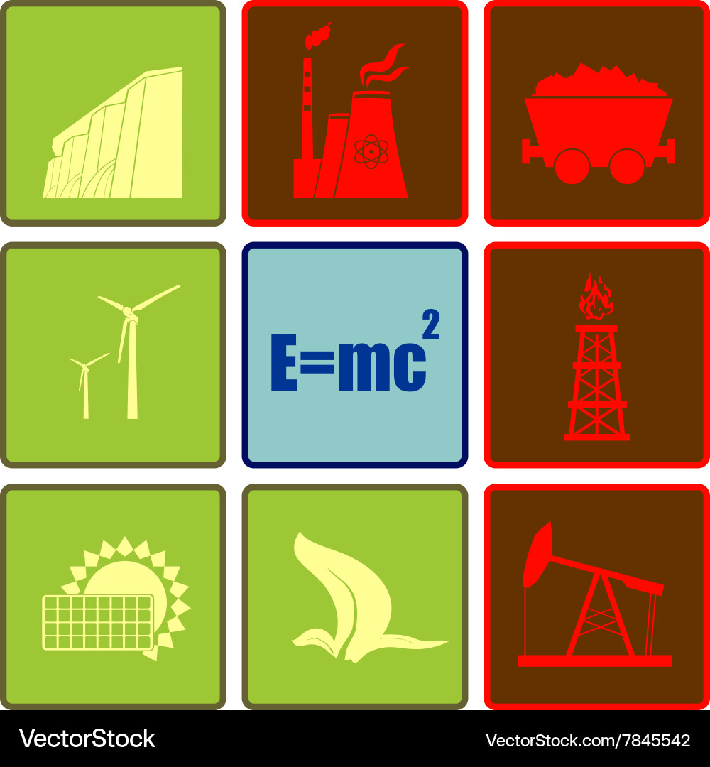 Energy and power icons set Royalty Free Vector Image