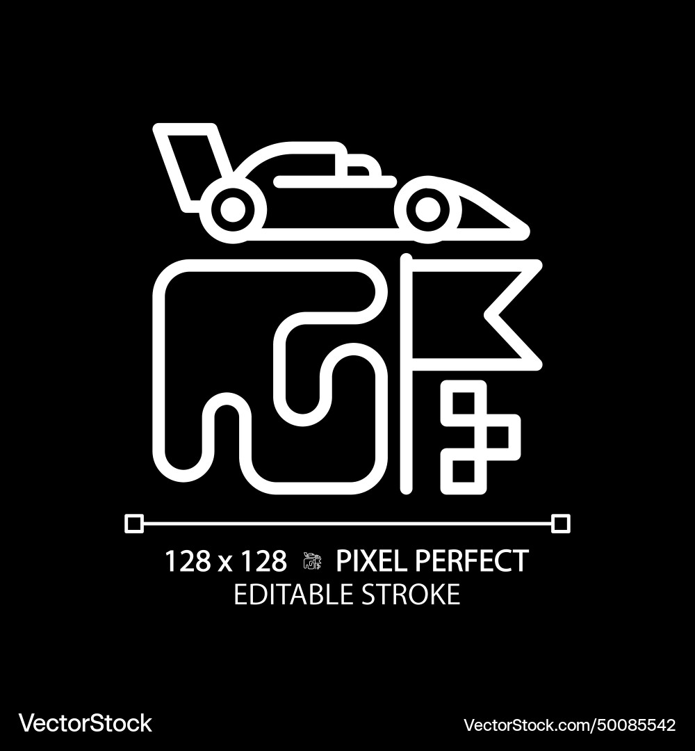 Grand prix formula one racing white linear icon Vector Image