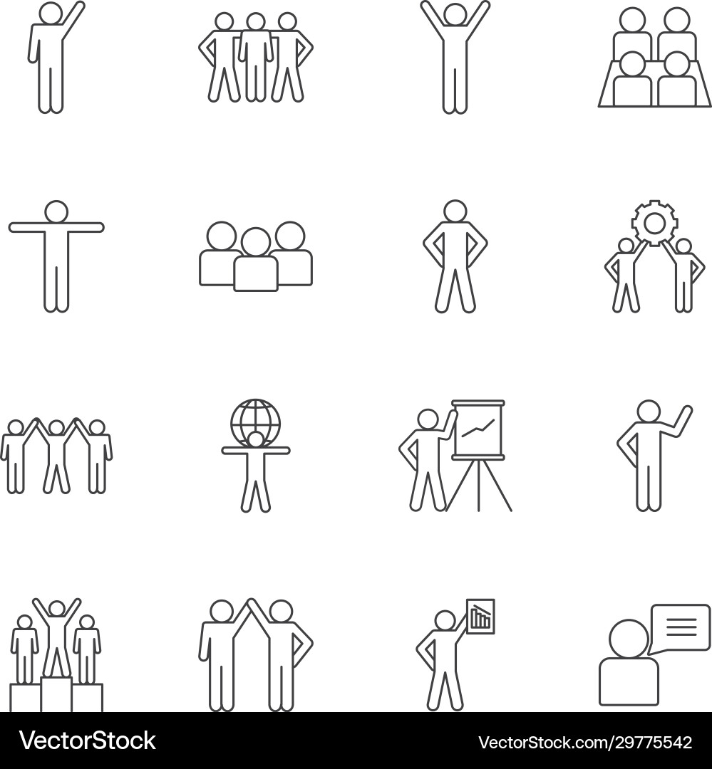 Isolated avatars line style icon set design Vector Image