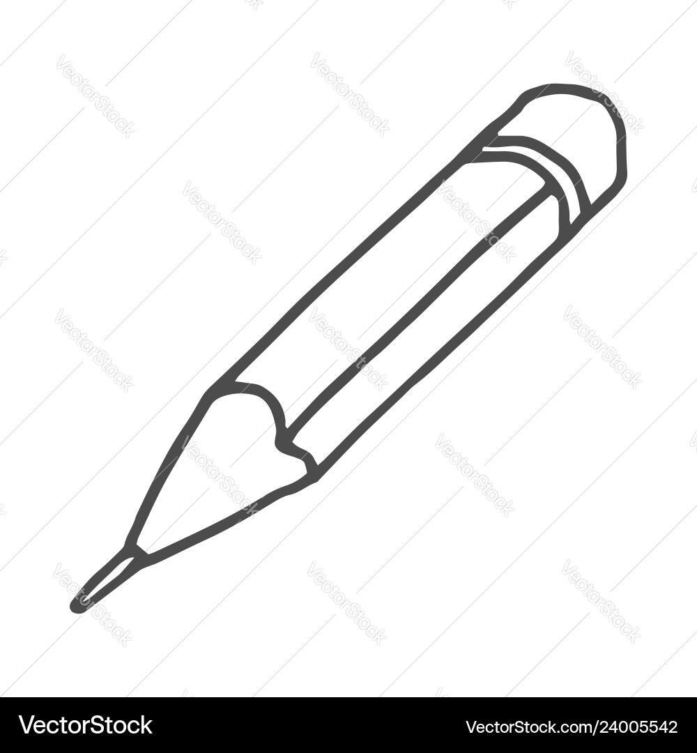 Pencil - sketch drawing doodle pencil on Vector Image