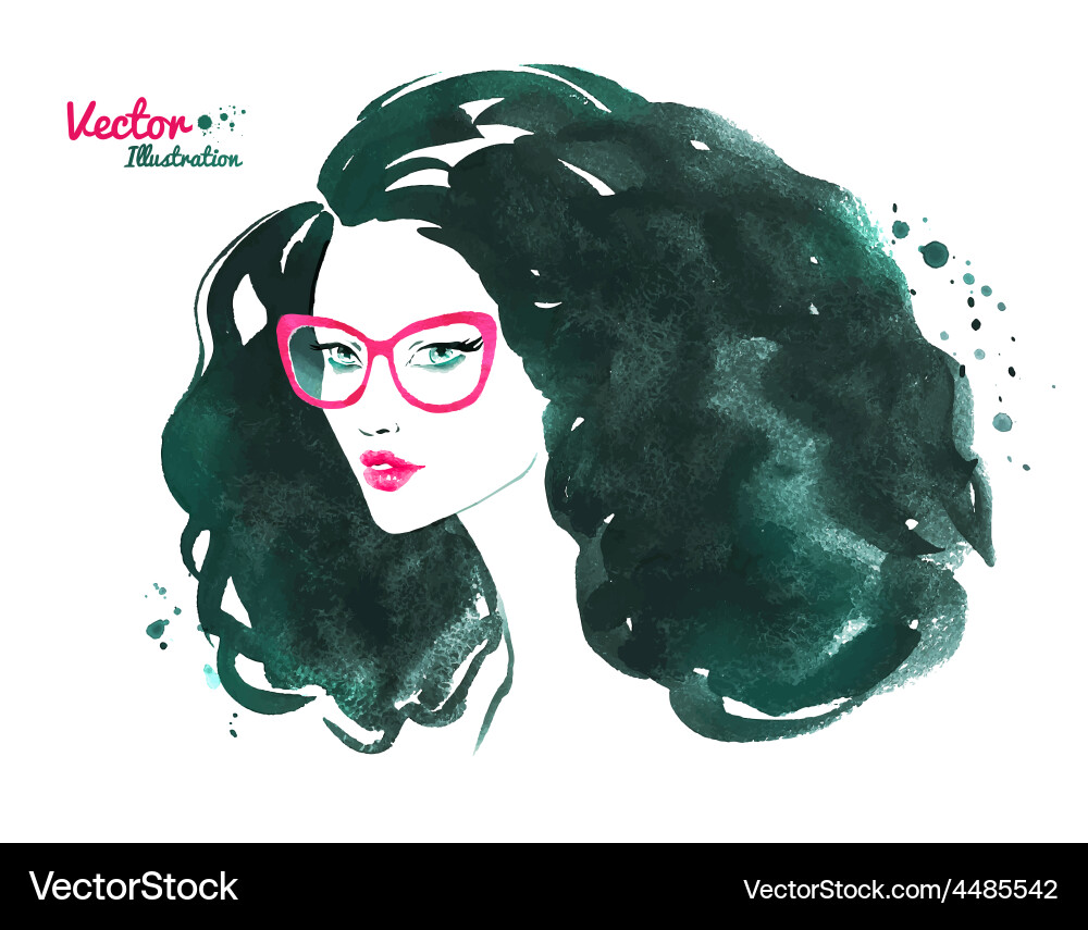 Portrait a young woman Royalty Free Vector Image