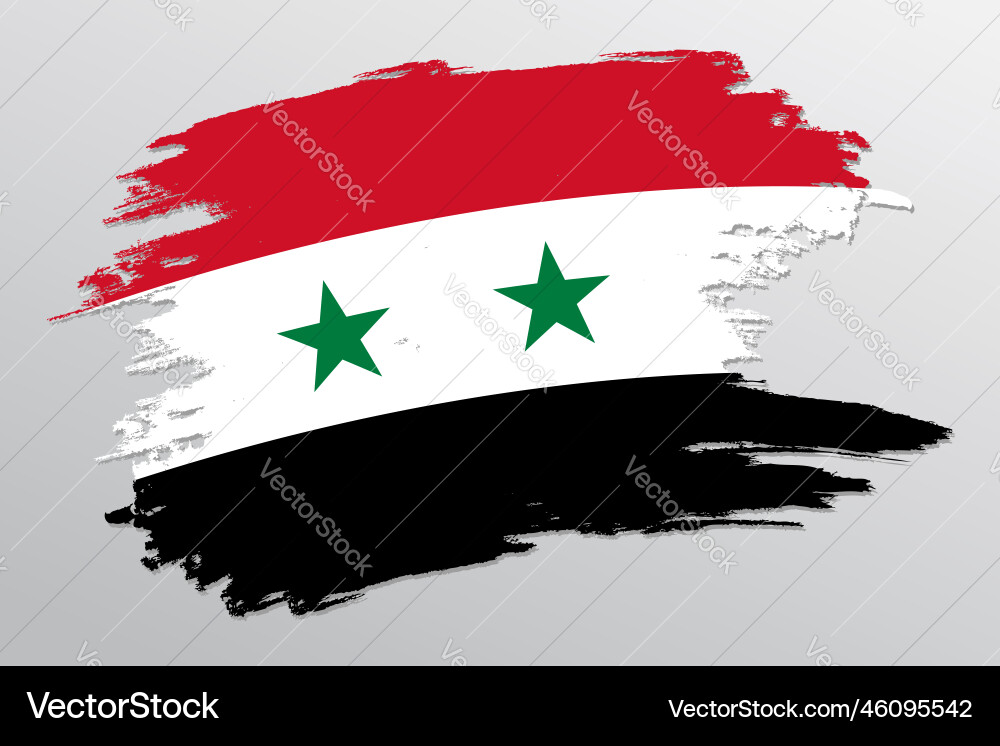 Syria flag in brush stroke design Royalty Free Vector Image