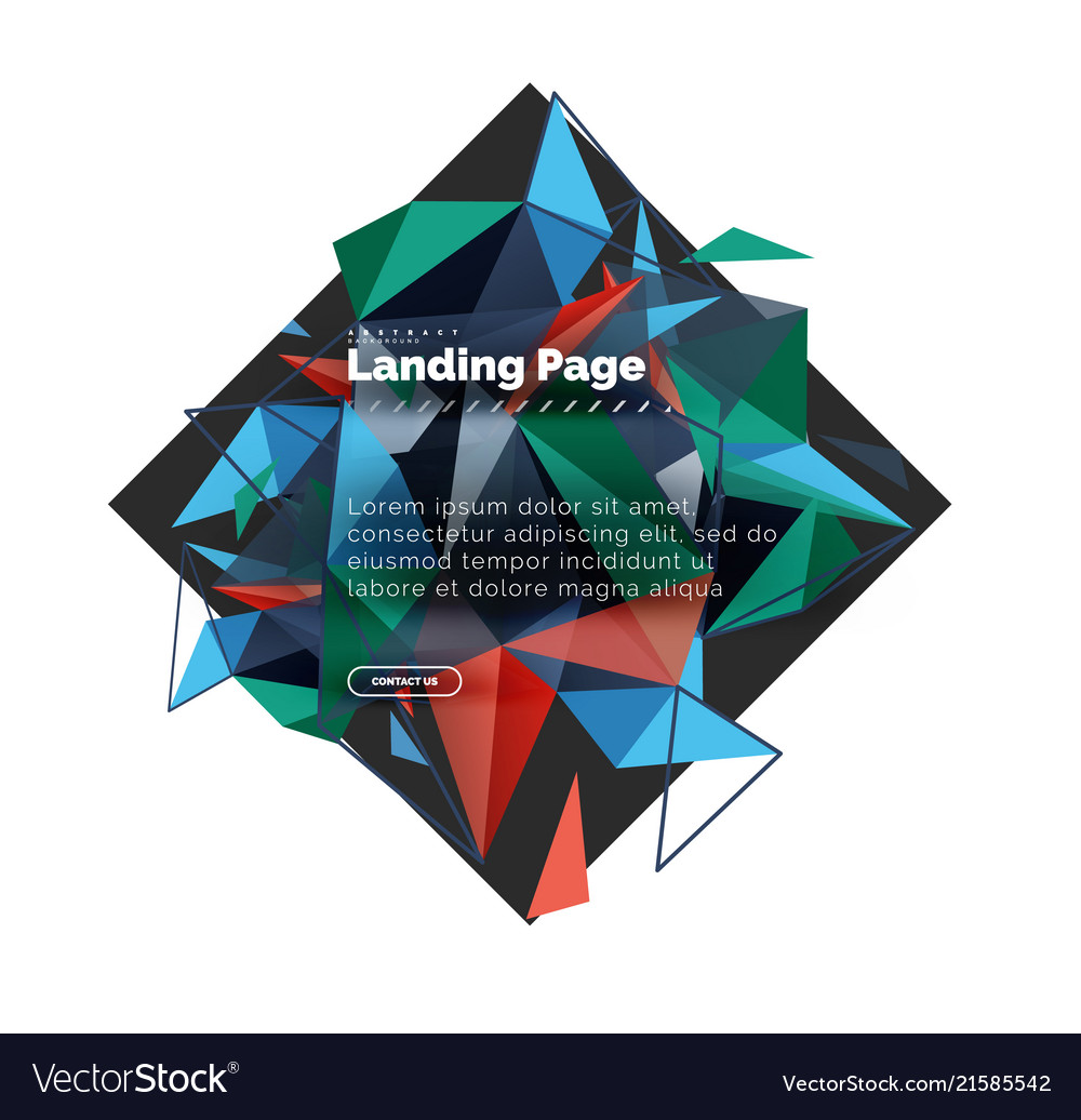 Triangular design abstract background landing Vector Image
