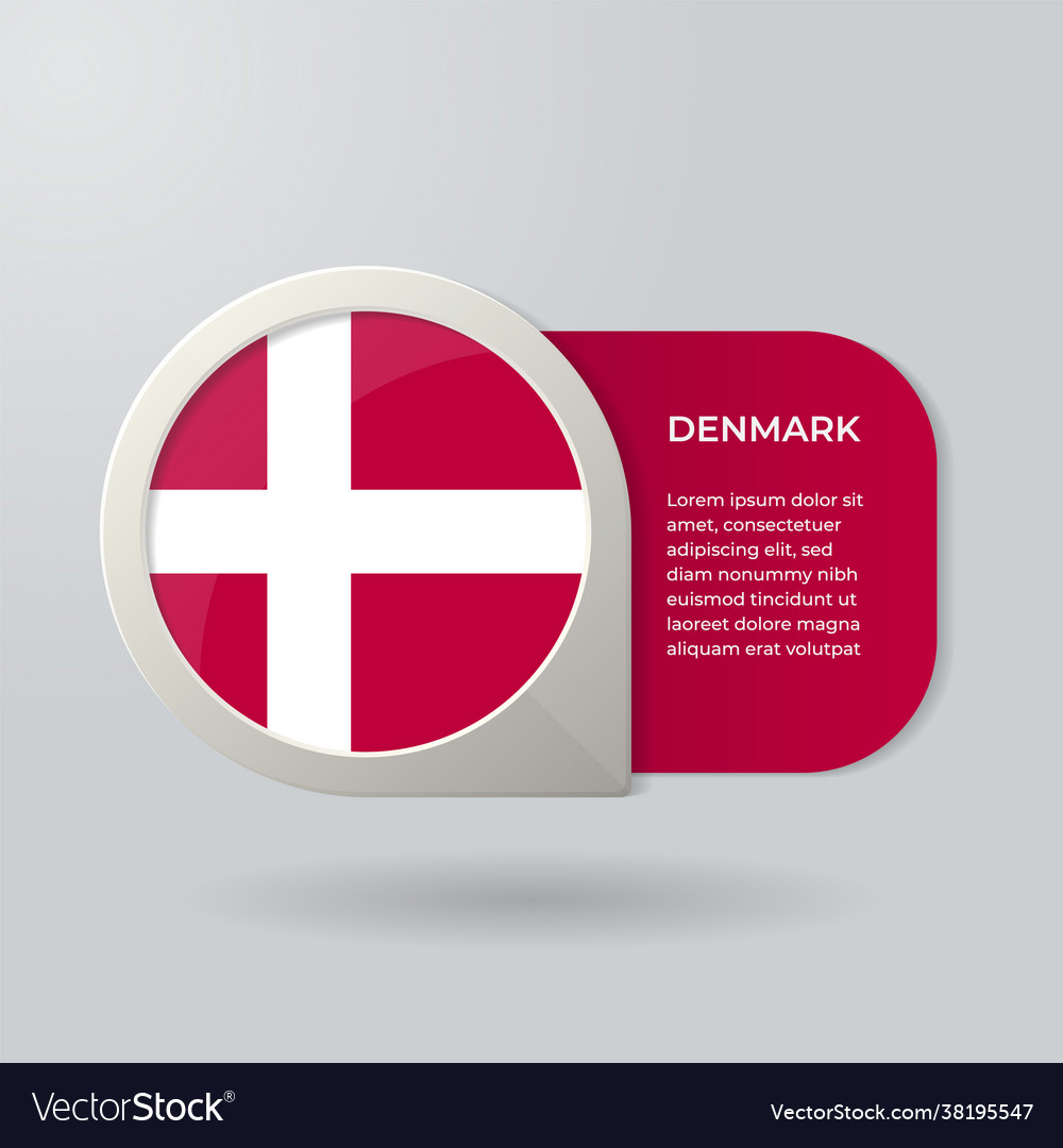 3d map pointer flag nation denmark Royalty Free Vector Image