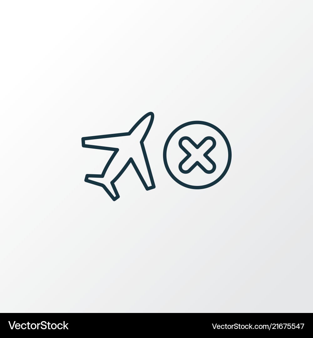 Cancelled flight icon line symbol premium quality Vector Image