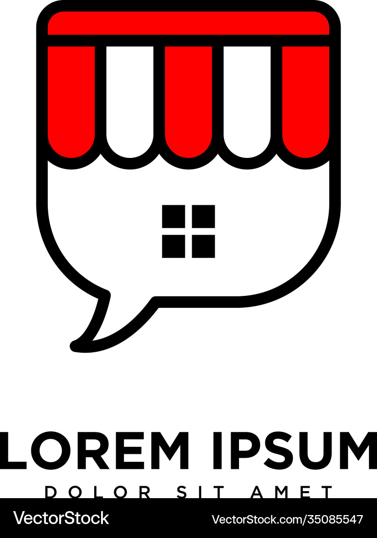 Chat shop design online shopping technology Vector Image