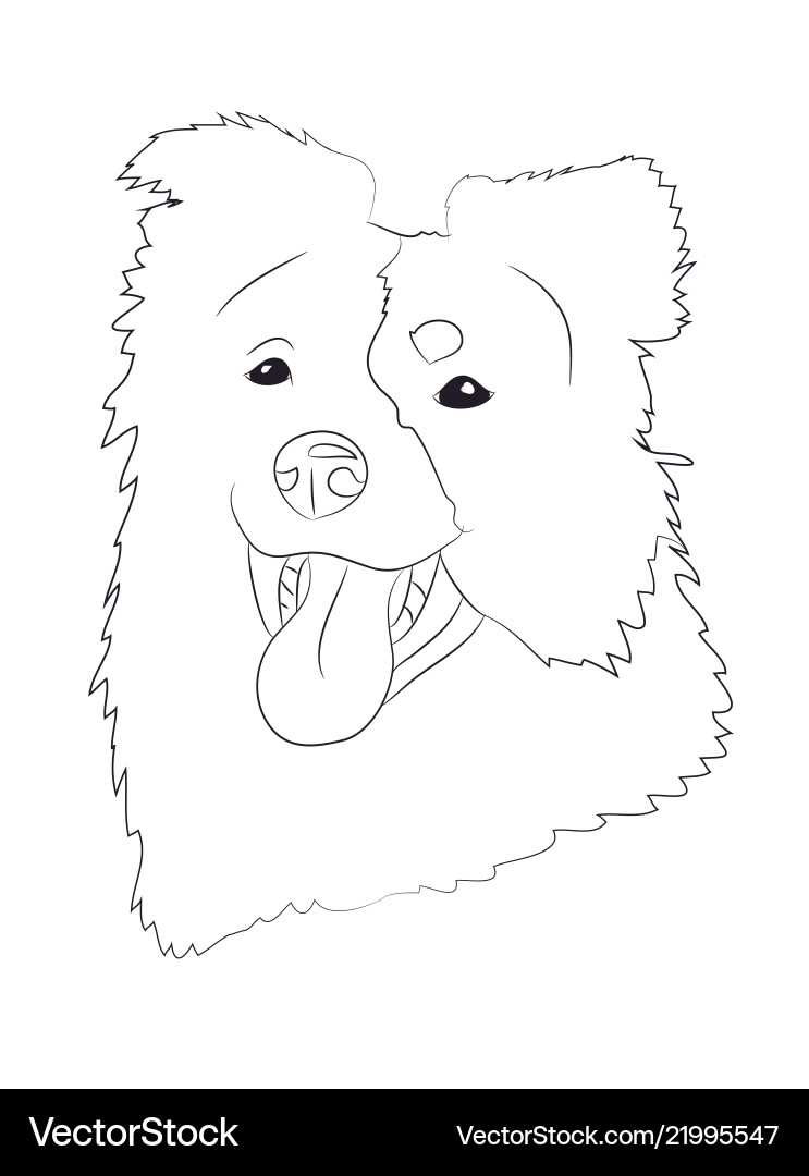 Dog portrait lines Royalty Free Vector Image - VectorStock
