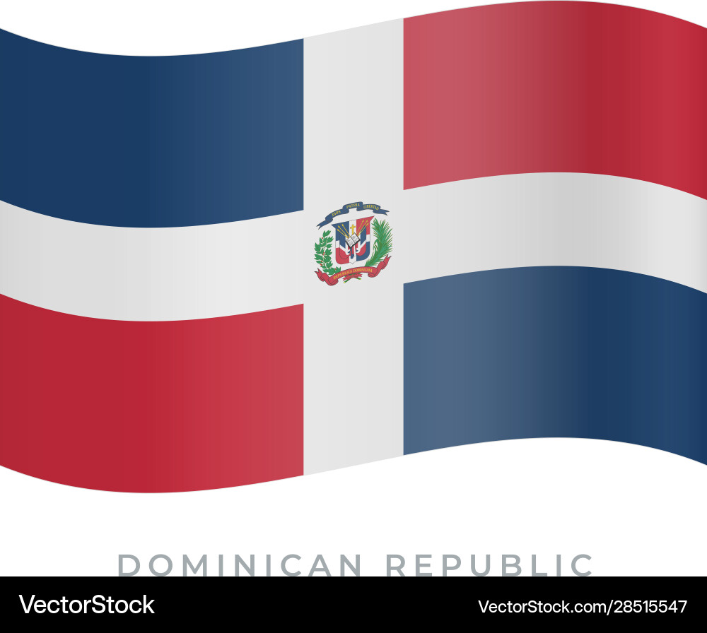 Dominican republic waving flag icon Royalty Free Vector