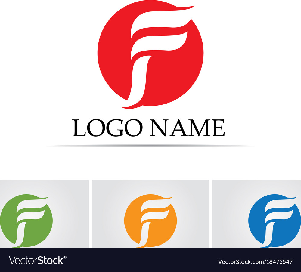 F letter logo and symbols template icons Vector Image