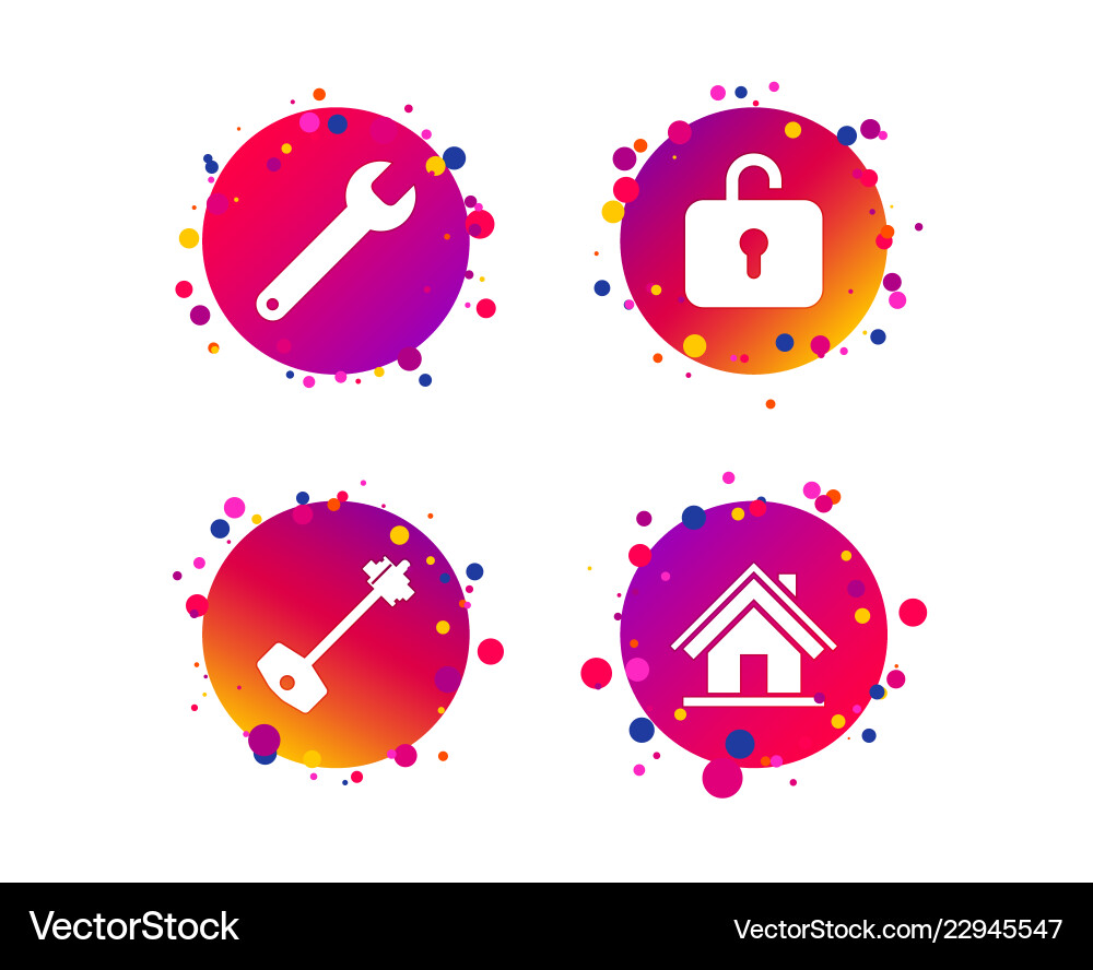 Home key icon wrench service tool symbol Vector Image