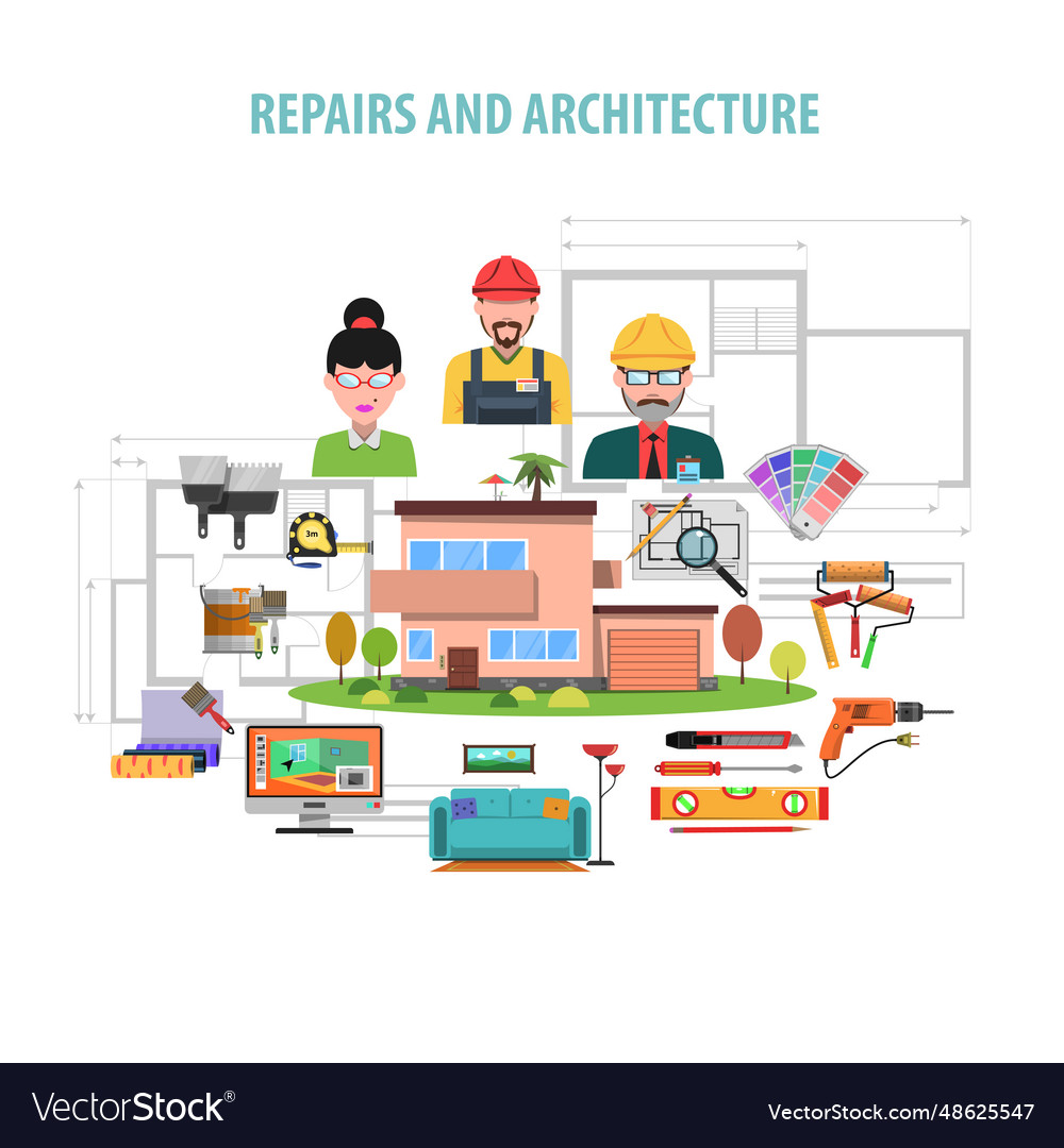 Interior design concept Royalty Free Vector Image