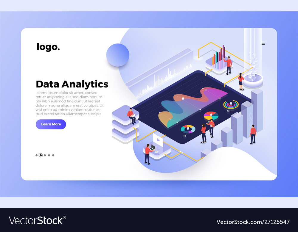 Isometric Data Analytics Royalty Free Vector Image