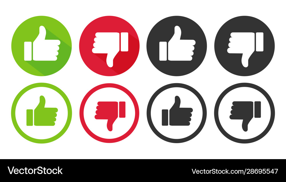 Like and dislike icons collection Royalty Free Vector Image