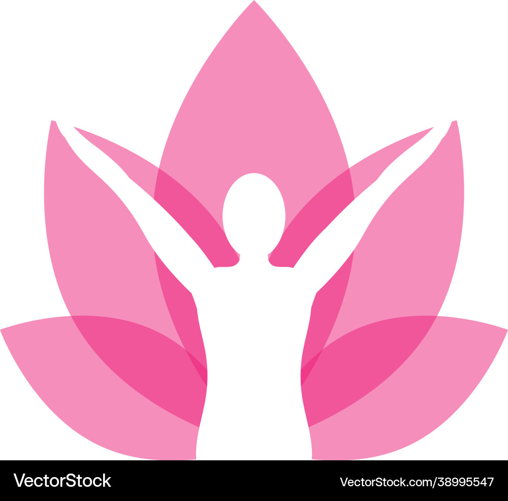 Lotus woman icon design template Royalty Free Vector Image
