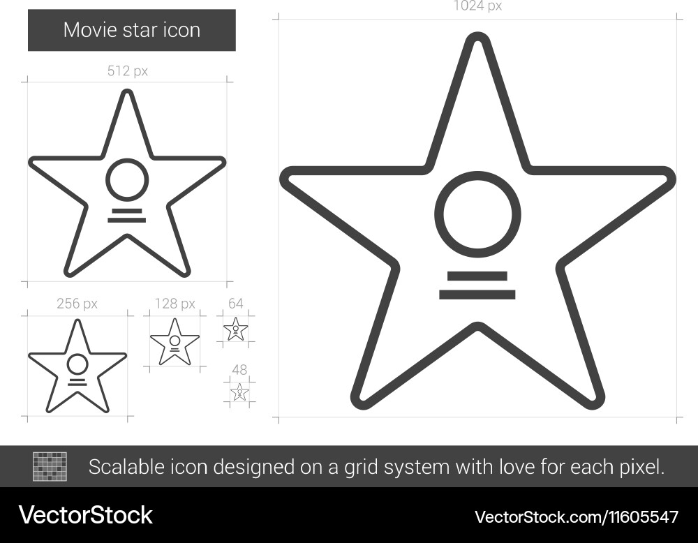 Movie star line icon Royalty Free Vector Image