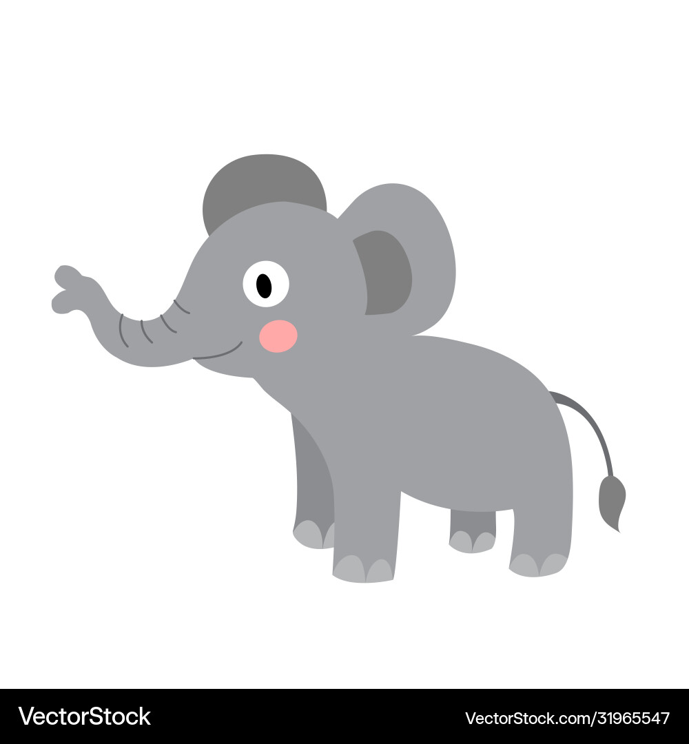 Standing elephant animal cartoon character Vector Image