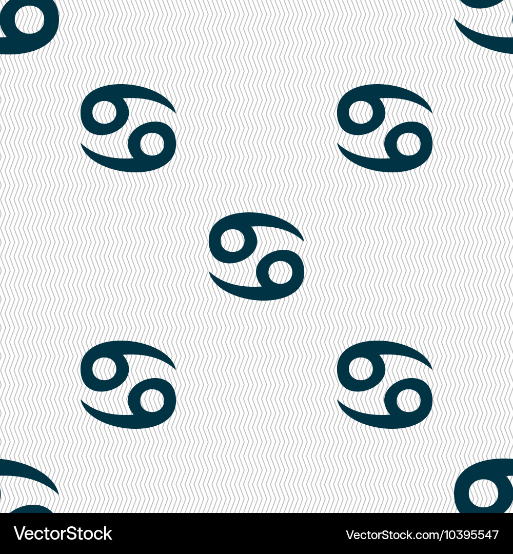 Zodiac cancer sign seamless pattern with geometric