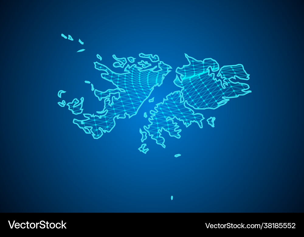 Abstract digital map falkland islands Royalty Free Vector