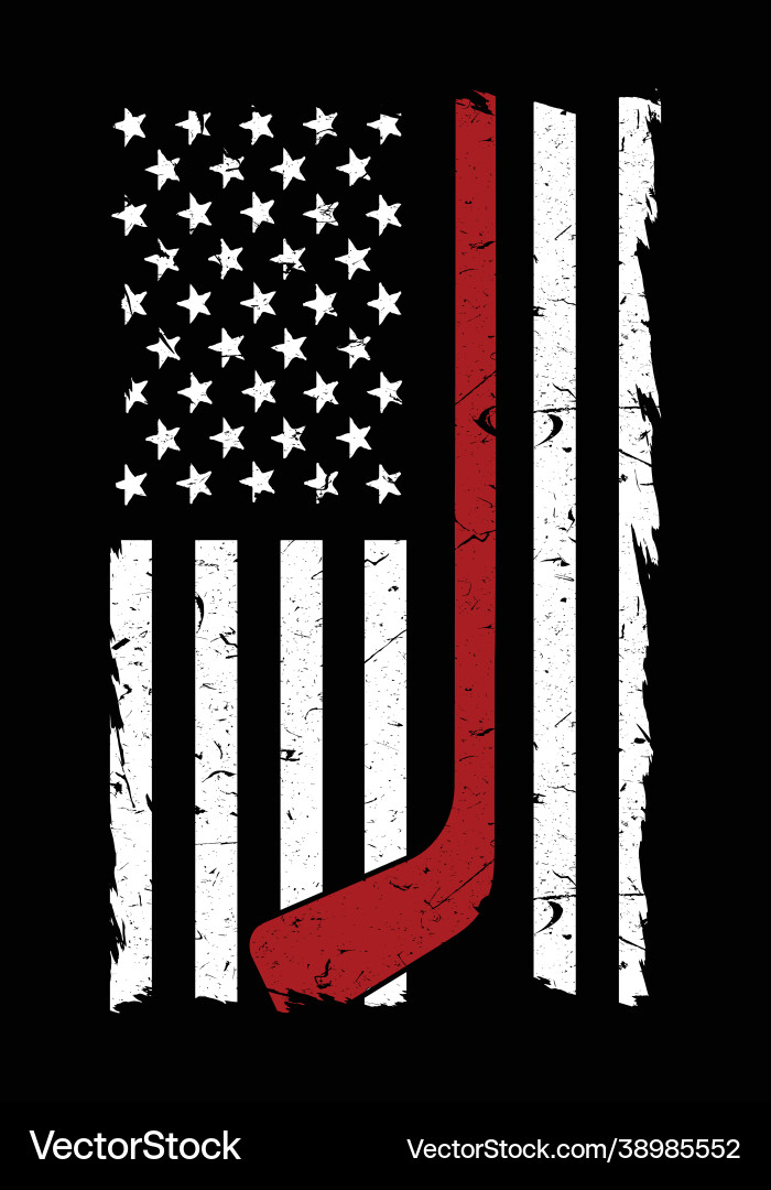 American hockey flag Royalty Free Vector Image