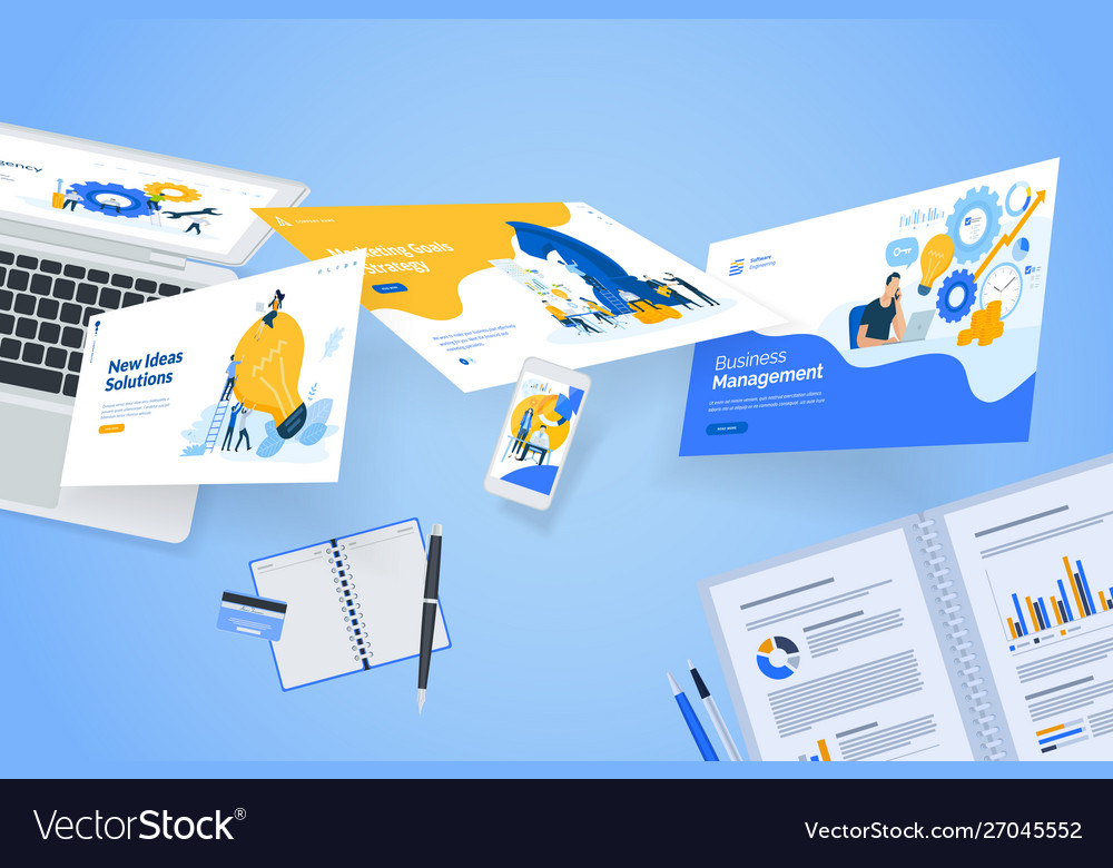 Creative workspace concept Royalty Free Vector Image