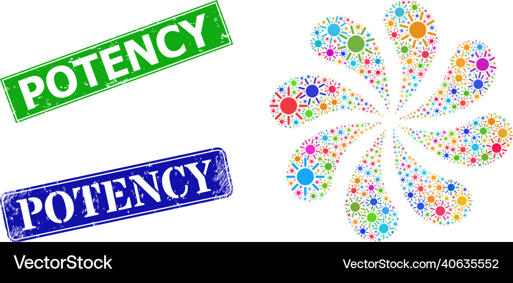 Distress potency stamp seals and brightness icon Vector Image