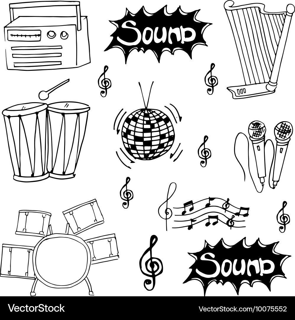 Doodle of musical instrument Royalty Free Vector Image