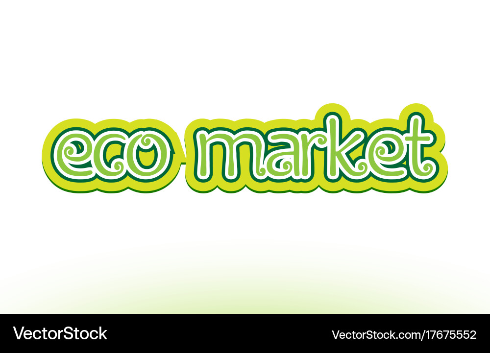 Eco market word text logo icon typography design Vector Image