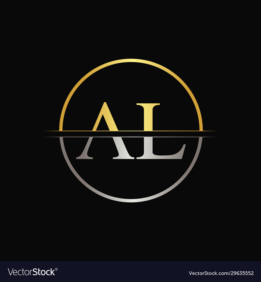 Initial circle al letter with modern typography Vector Image