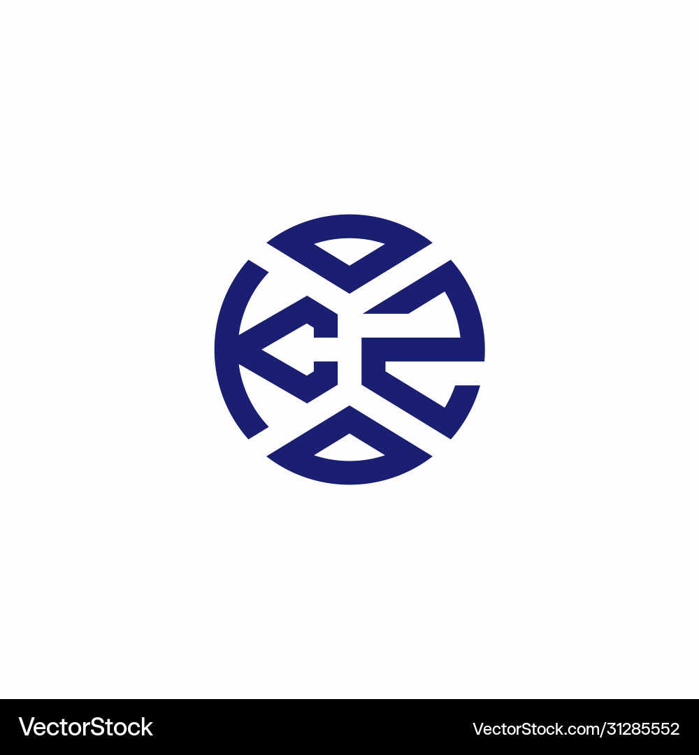 Kz monogram logo with abstract shapes in modern Vector Image