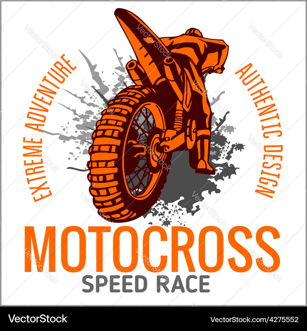 Motocross sport emblem Royalty Free Vector Image