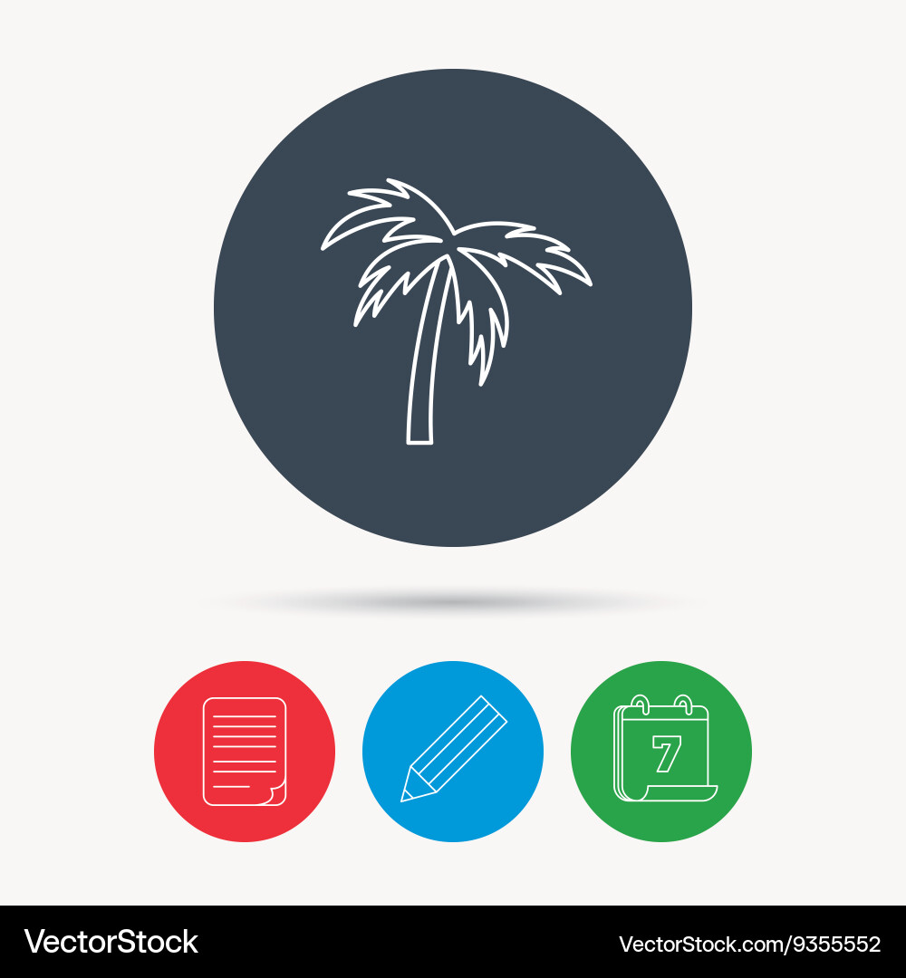 Palm tree icon Travel or vacation symbol Vector Image