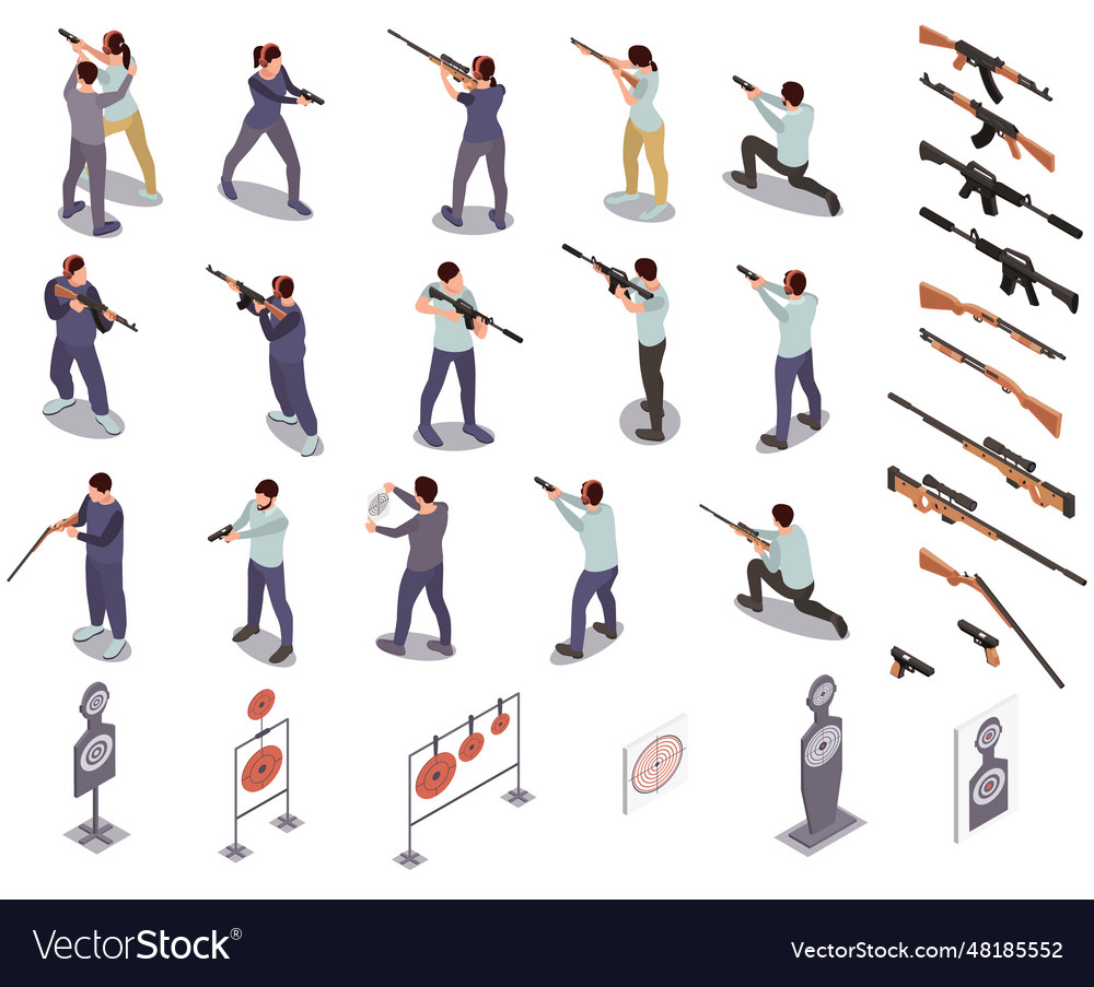 Shooting range set Royalty Free Vector Image - VectorStock