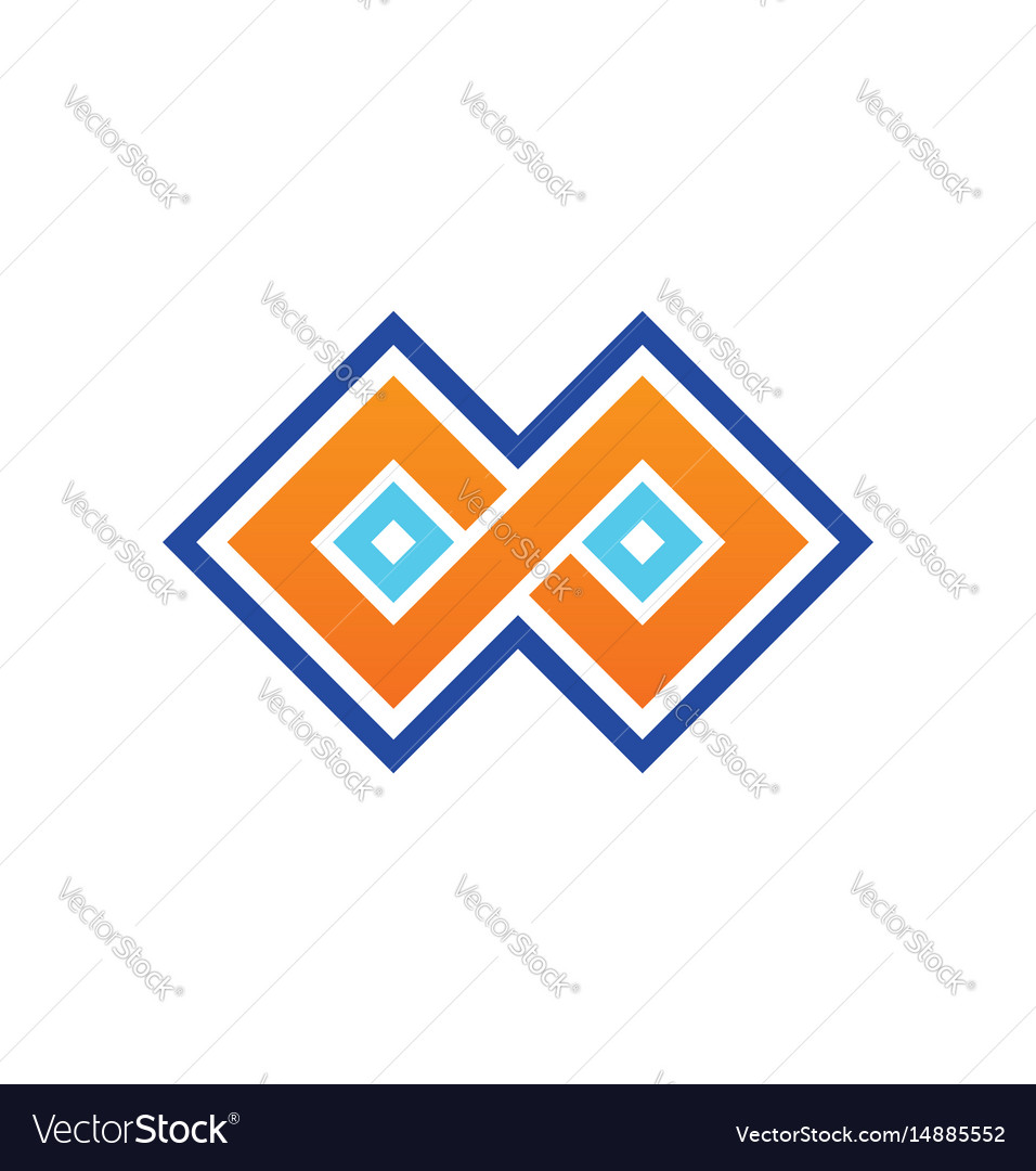 Square infinity geometry logo Royalty Free Vector Image