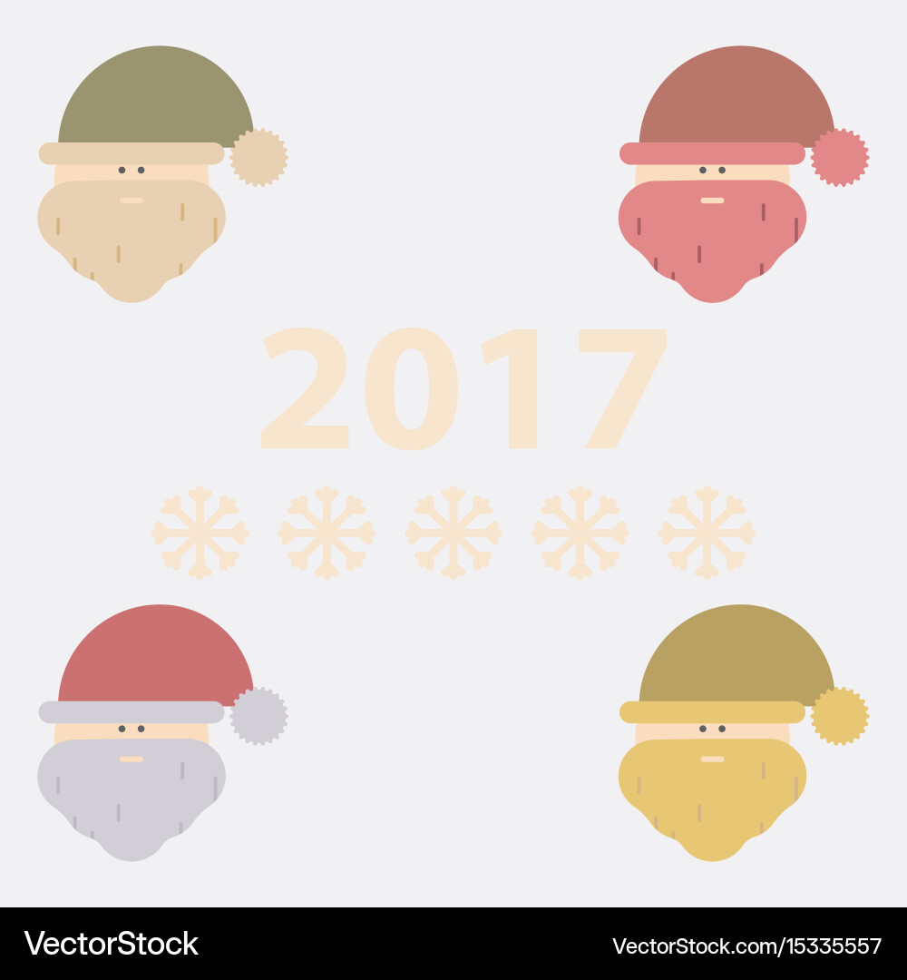 Collection of santa head Royalty Free Vector Image