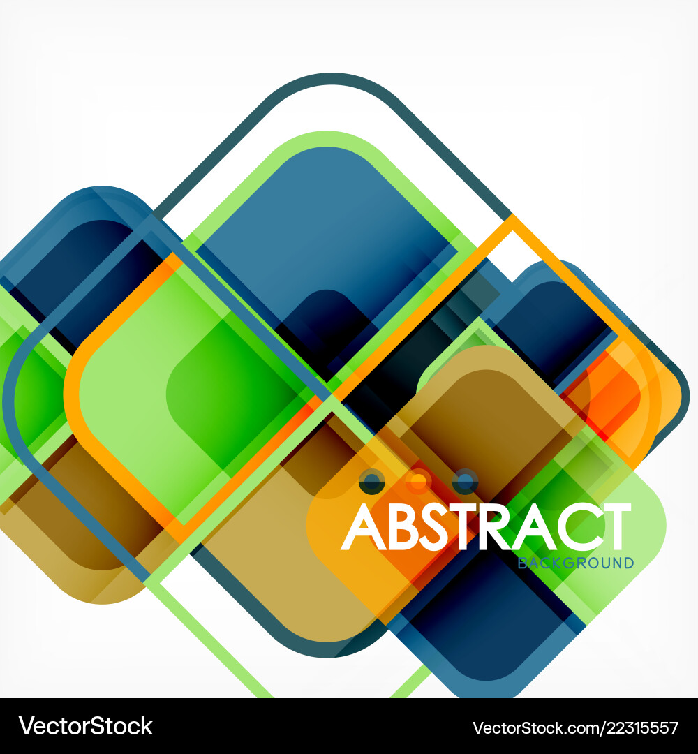 Colorful round squares modern geometric background
