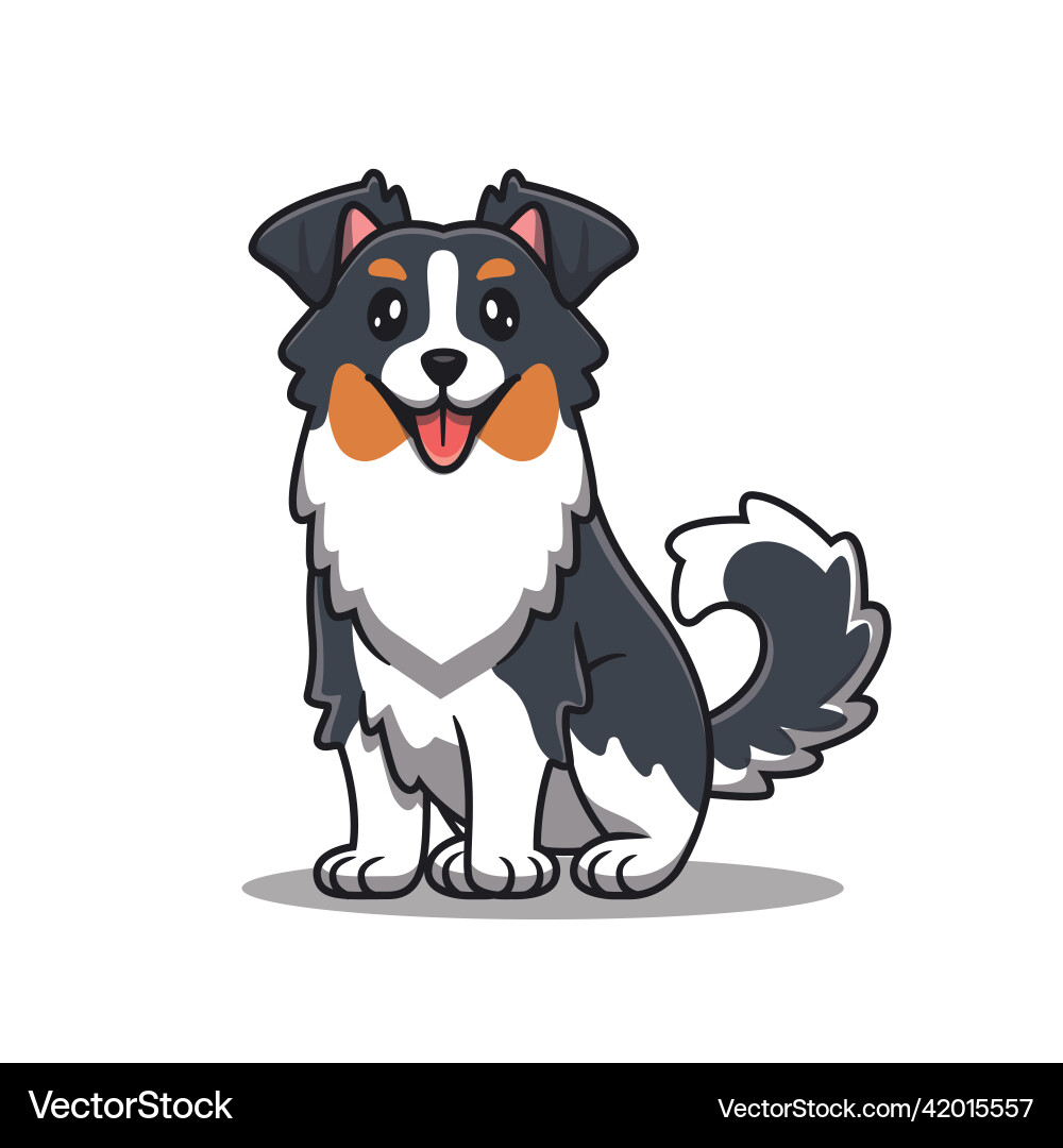 Cute australian shepherd cartoon icon Royalty Free Vector