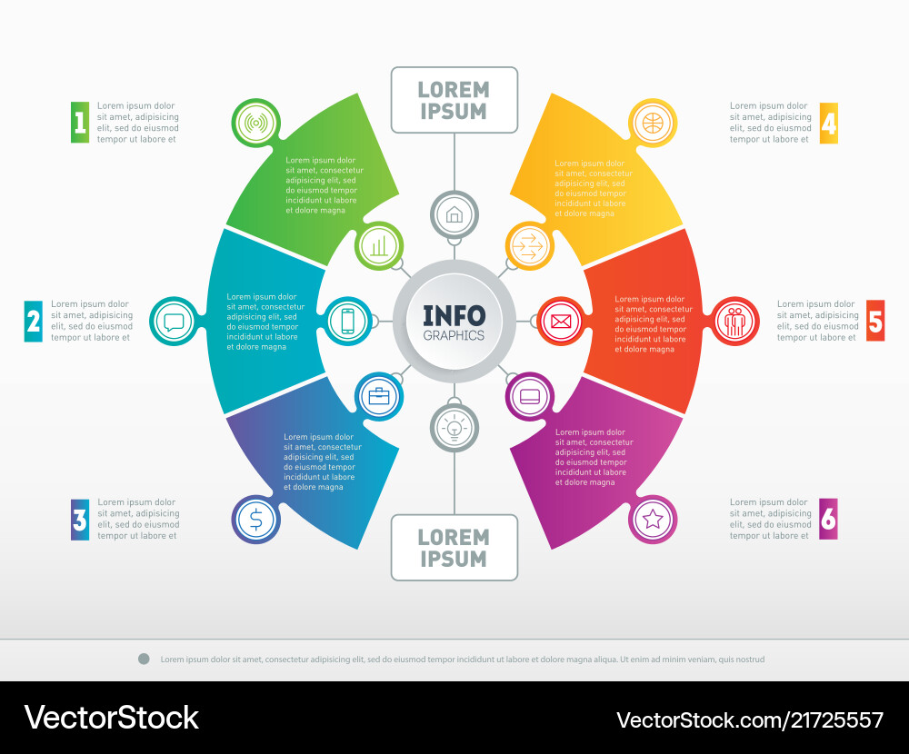 Infographic or business presentation with 6 Vector Image