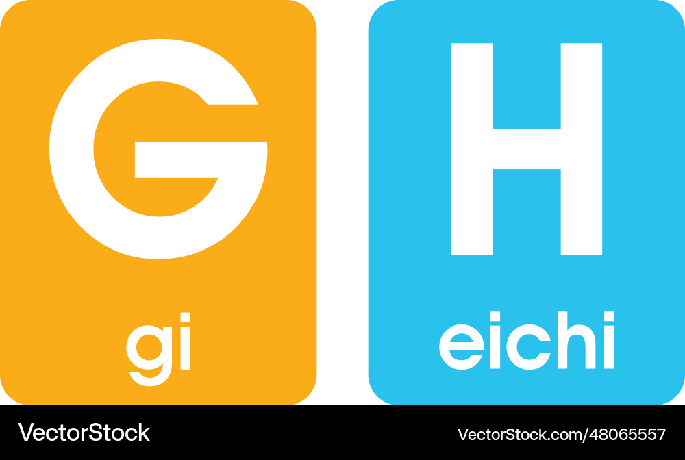 Letter g and h flash card alphabets flash cards Vector Image