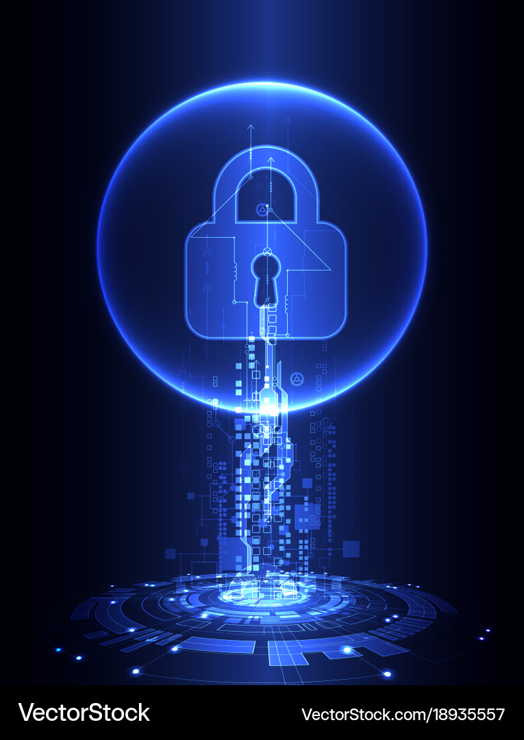 Protection concept of digital and technological Vector Image
