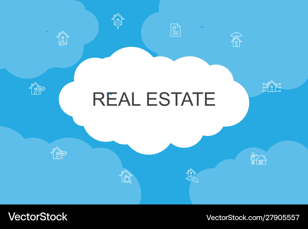 Real estate infographic cloud design template Vector Image