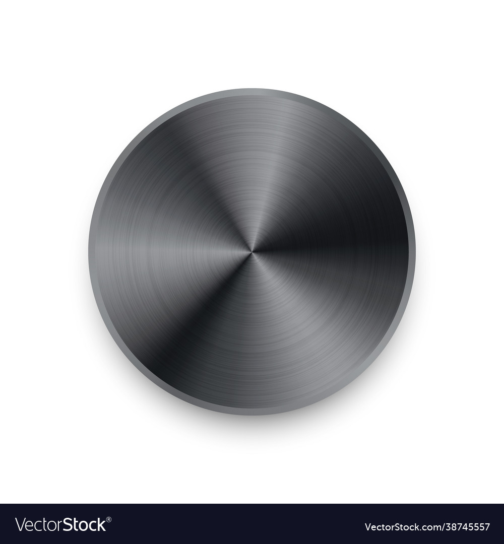 Realistic metal chrome button silver steel volume Vector Image