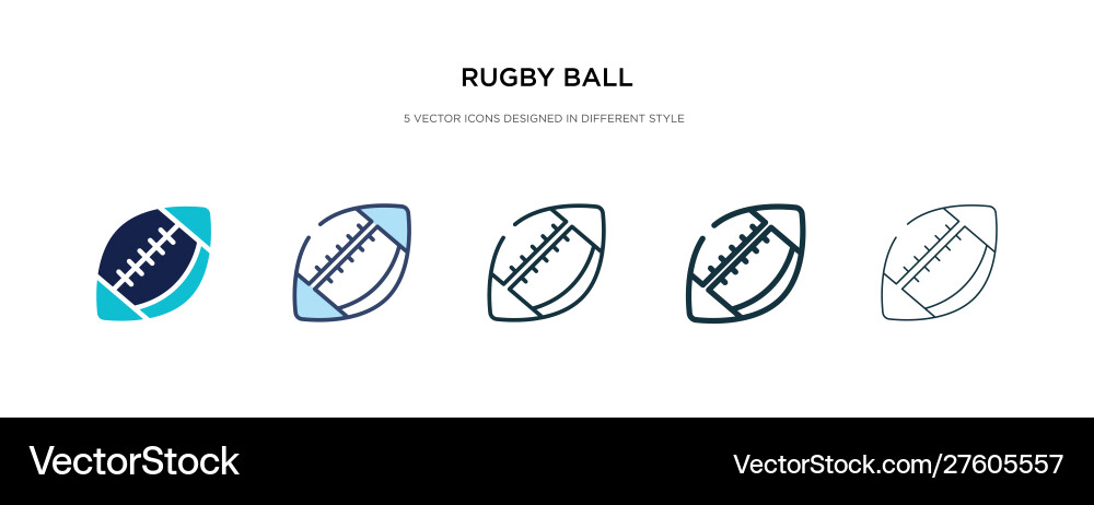 Rugby ball icon in different style two colored Vector Image