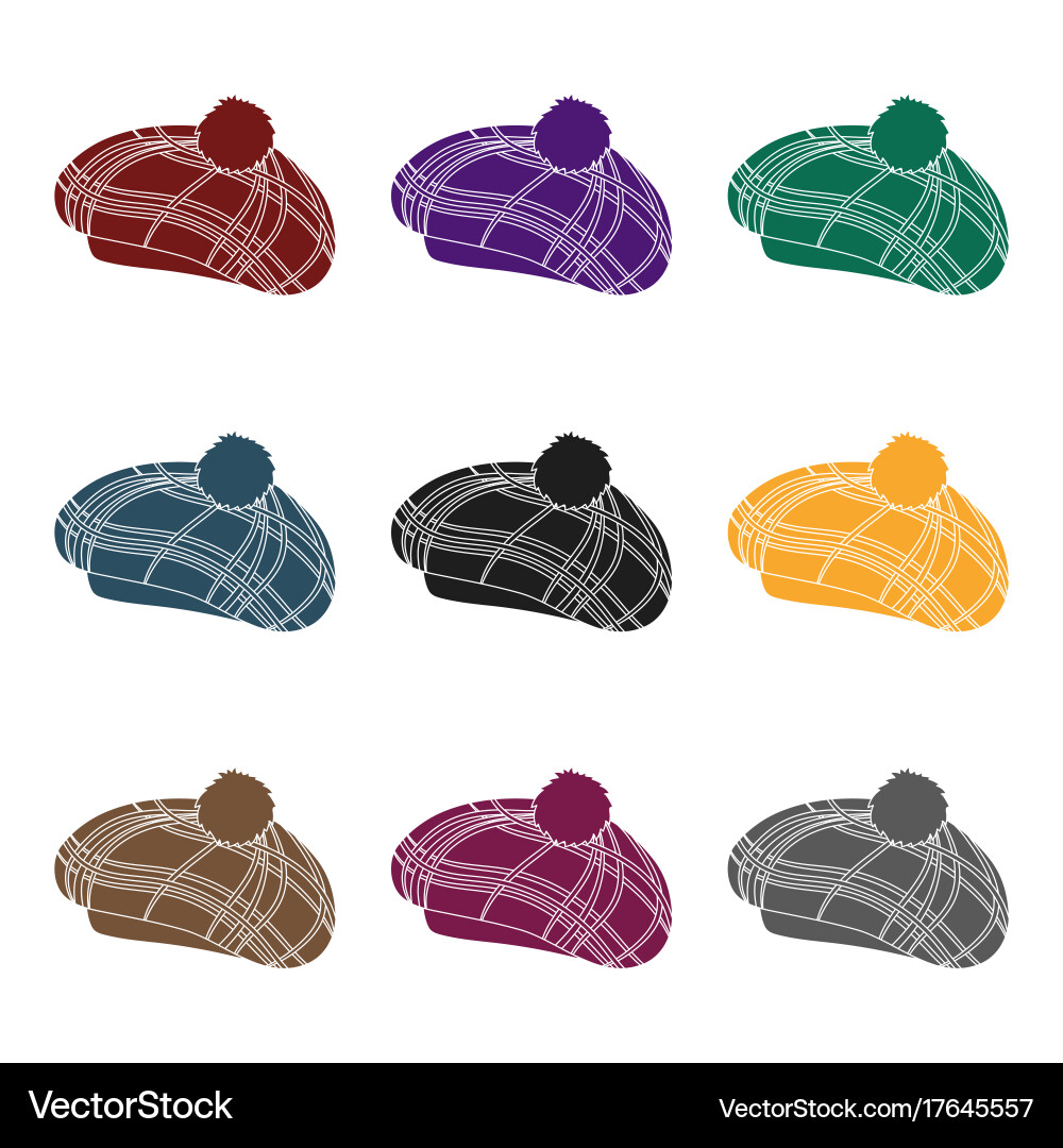 Scottish traditional cap icon in black style Vector Image