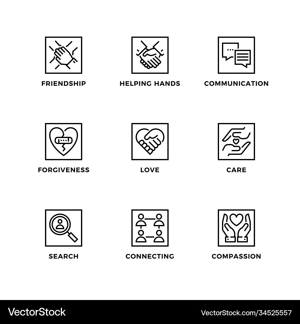 Set icons for friendship Royalty Free Vector Image