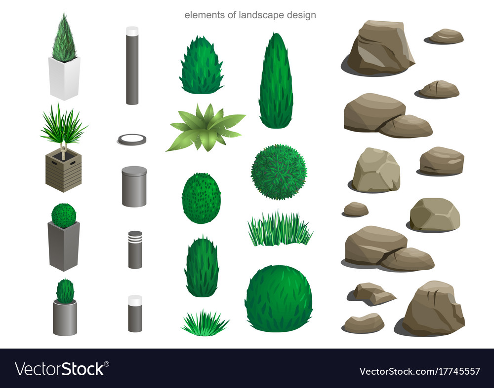 Set landscape elements Royalty Free Vector Image